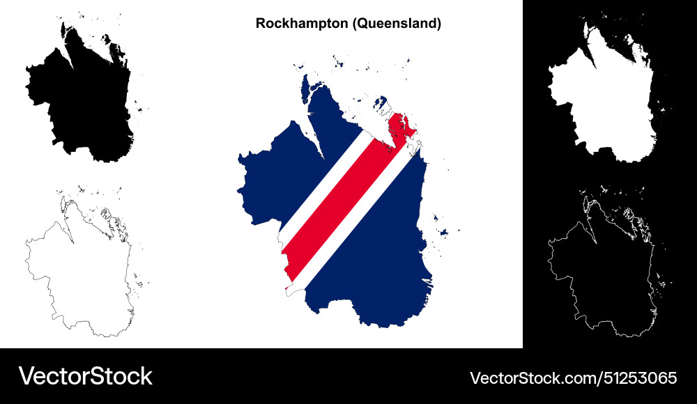 Rockhampton outline map Royalty Free Vector Image