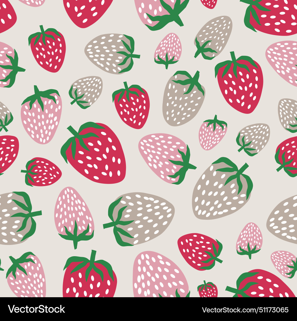 Strawberries seamless pattern Royalty Free Vector Image
