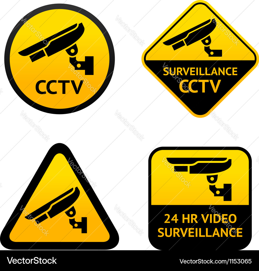 Video surveillance set symbols Royalty Free Vector Image