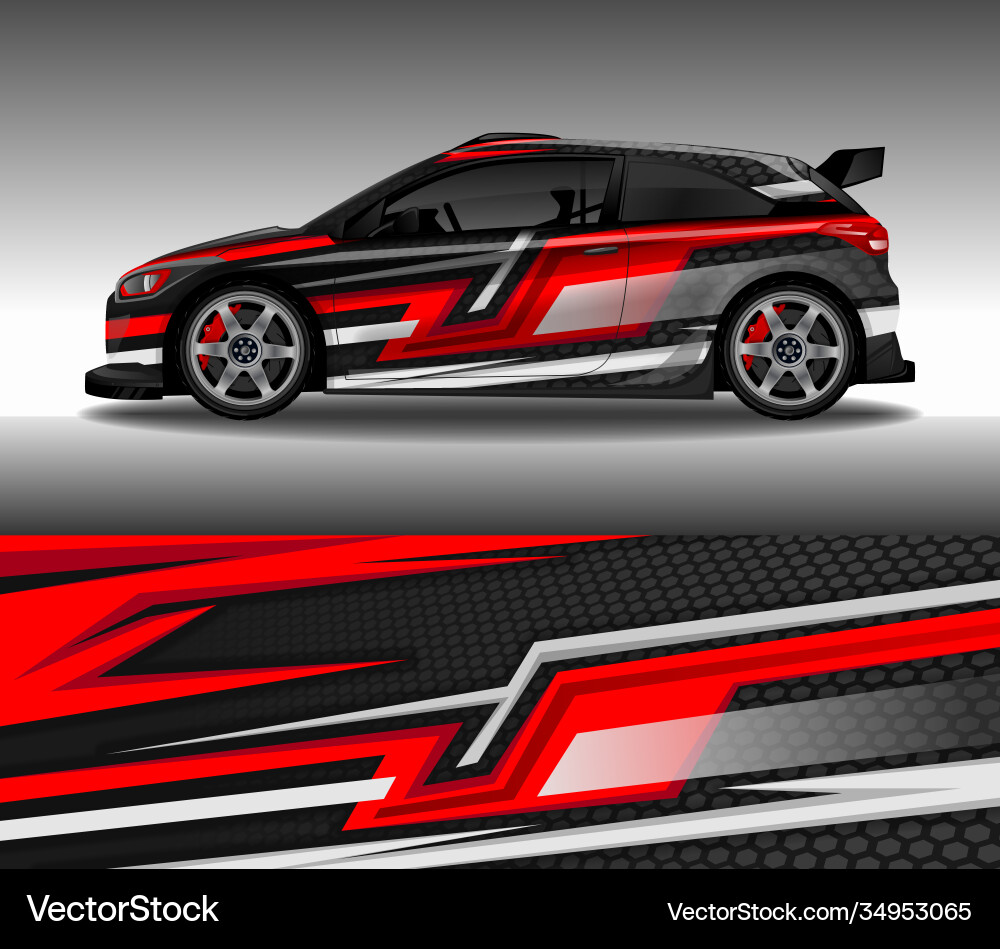 Wrap car decal design custom livery race rally Vector Image