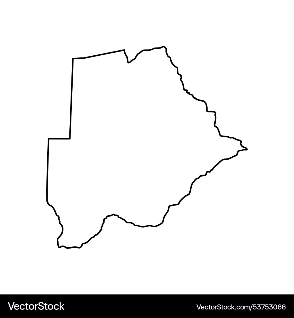 Botswana map with country borders thin black Vector Image