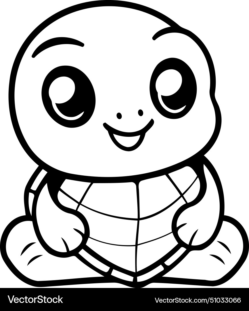 Cute baby turtle cartoon Royalty Free Vector Image