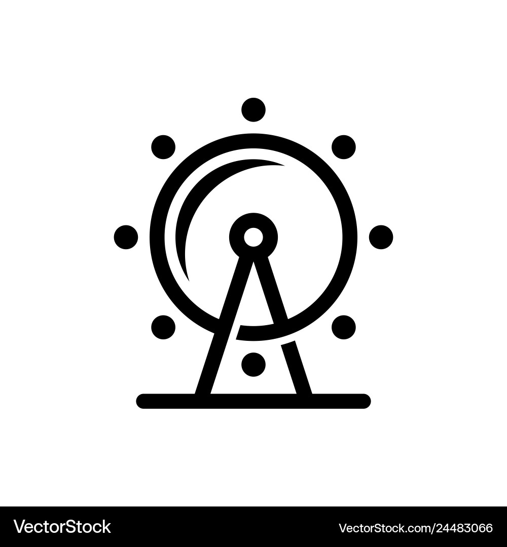 Ferris wheel icon line solid and filled outline Vector Image