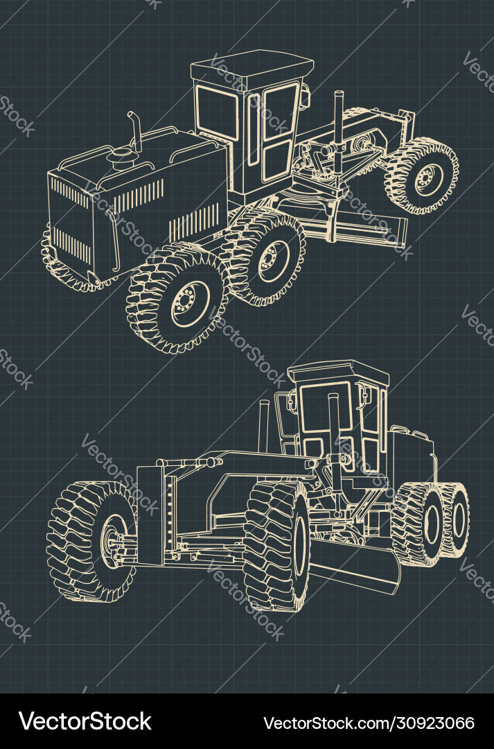 Grader blueprints Royalty Free Vector Image - VectorStock