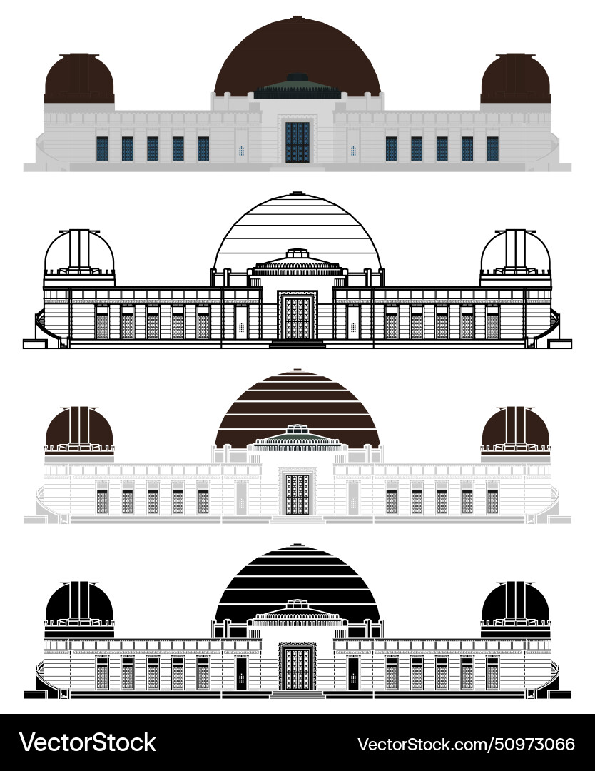 Griffith observatory in los angeles usa Royalty Free Vector