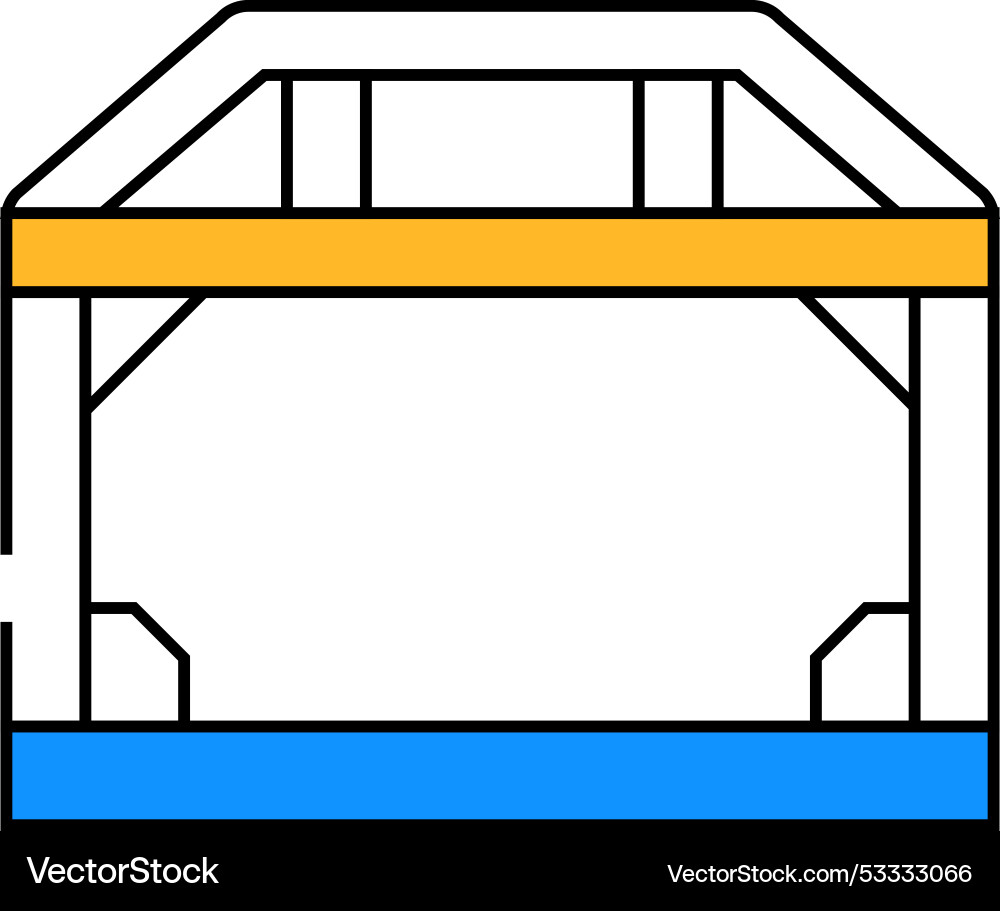 House metallic frame construction icon color Vector Image