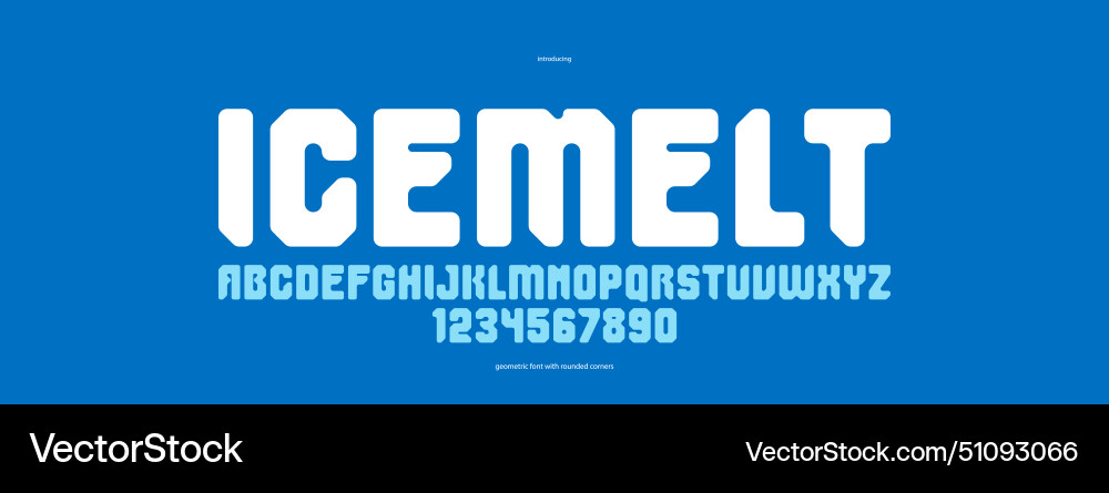 Ice cube minimal rounded font for logos Royalty Free Vector