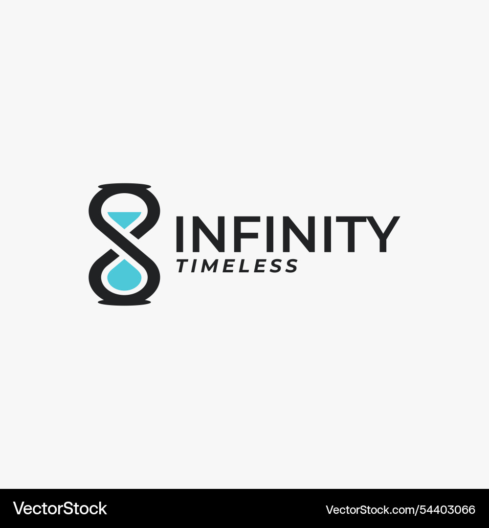 Infinity sand clock logo om white background Vector Image