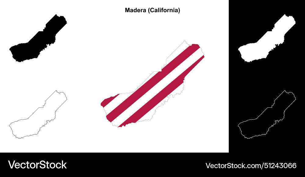 Madera County California Map Royalty Free Vector Image