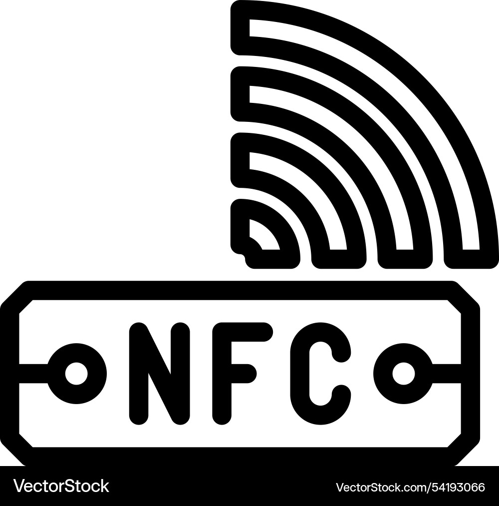 Nfc signal line icon Royalty Free Vector Image