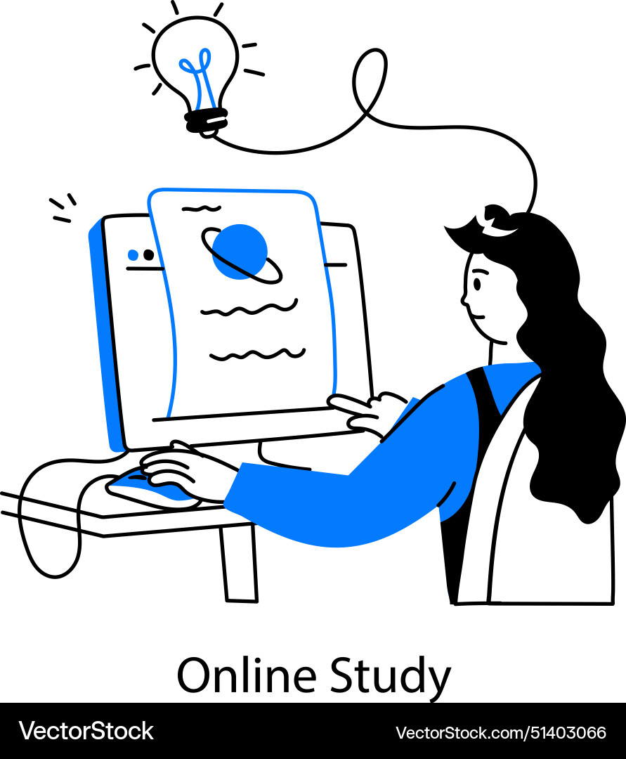 Online study Royalty Free Vector Image - VectorStock