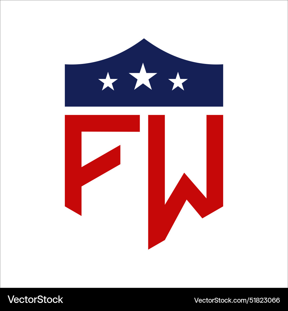 Patriotic fw logo design letter Royalty Free Vector Image