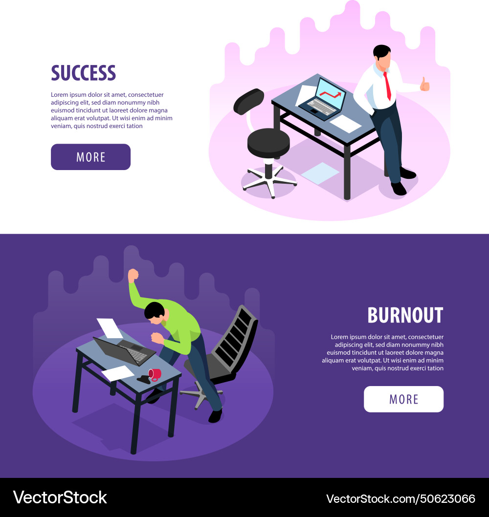 Professional burnout banners Royalty Free Vector Image