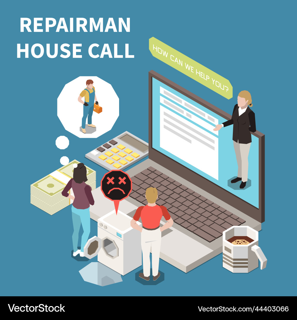 Repairman house call background Royalty Free Vector Image
