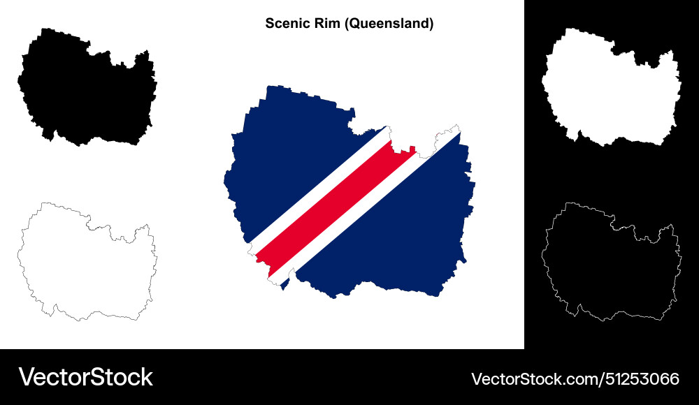 Scenic rim outline map Royalty Free Vector Image