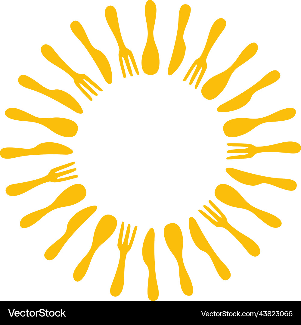 Spoon fork knife frame doodle Royalty Free Vector Image