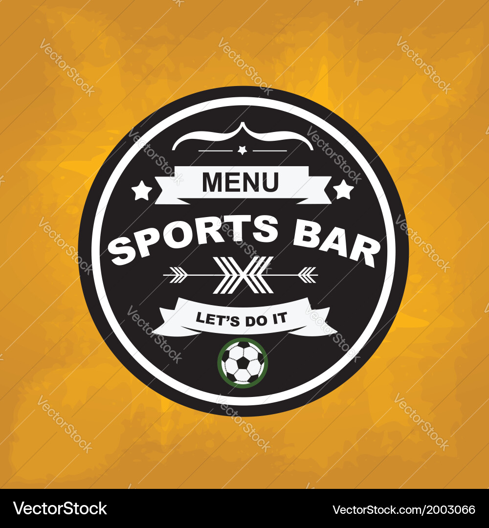 Sports bar menu template design Royalty Free Vector Image