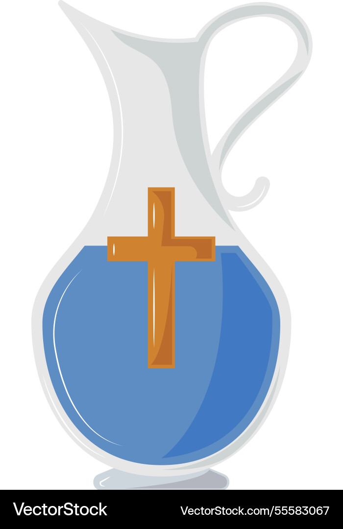 Baptism water religious pitcher icon Royalty Free Vector