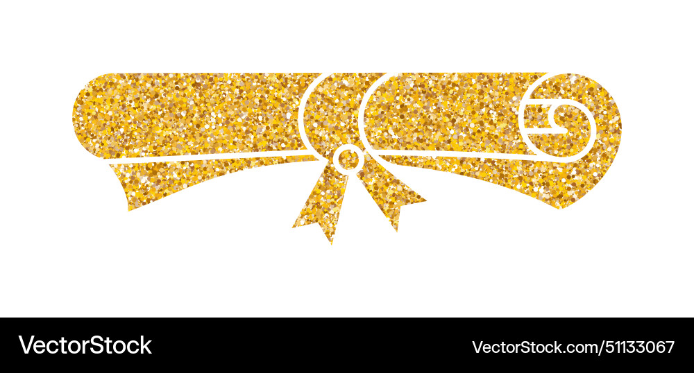 Diploma silhouette flat icon rolled paper scroll Vector Image