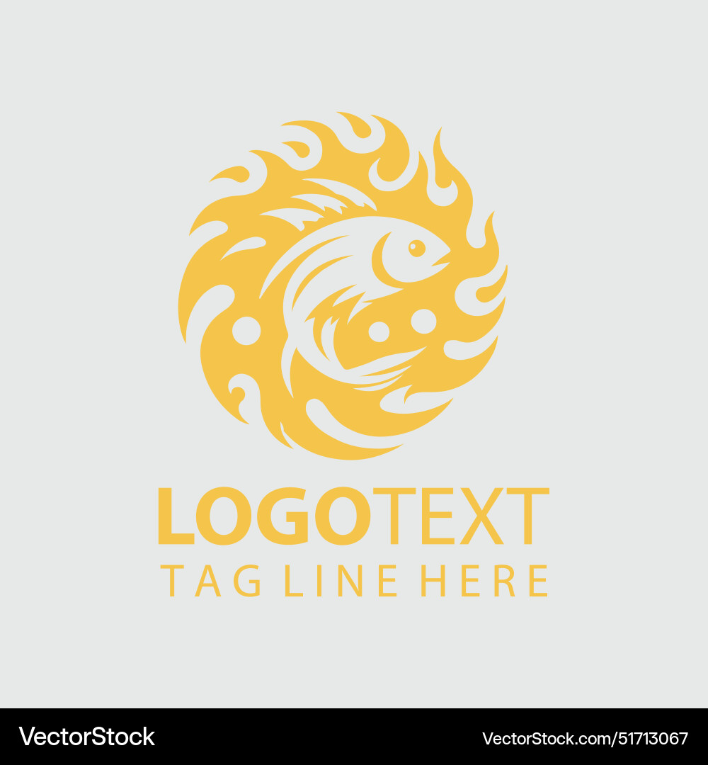 Fire fish logo Royalty Free Vector Image - VectorStock