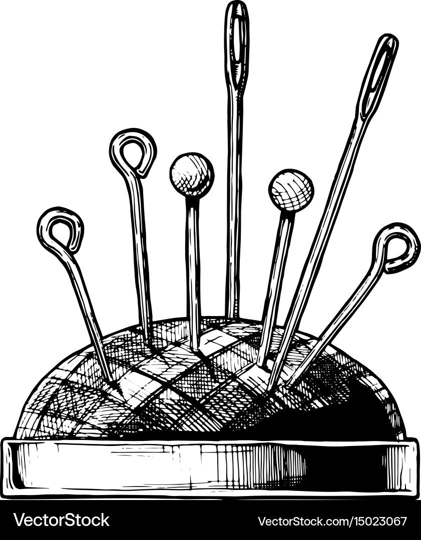 Hand drawn of pin cushion Royalty Free Vector Image