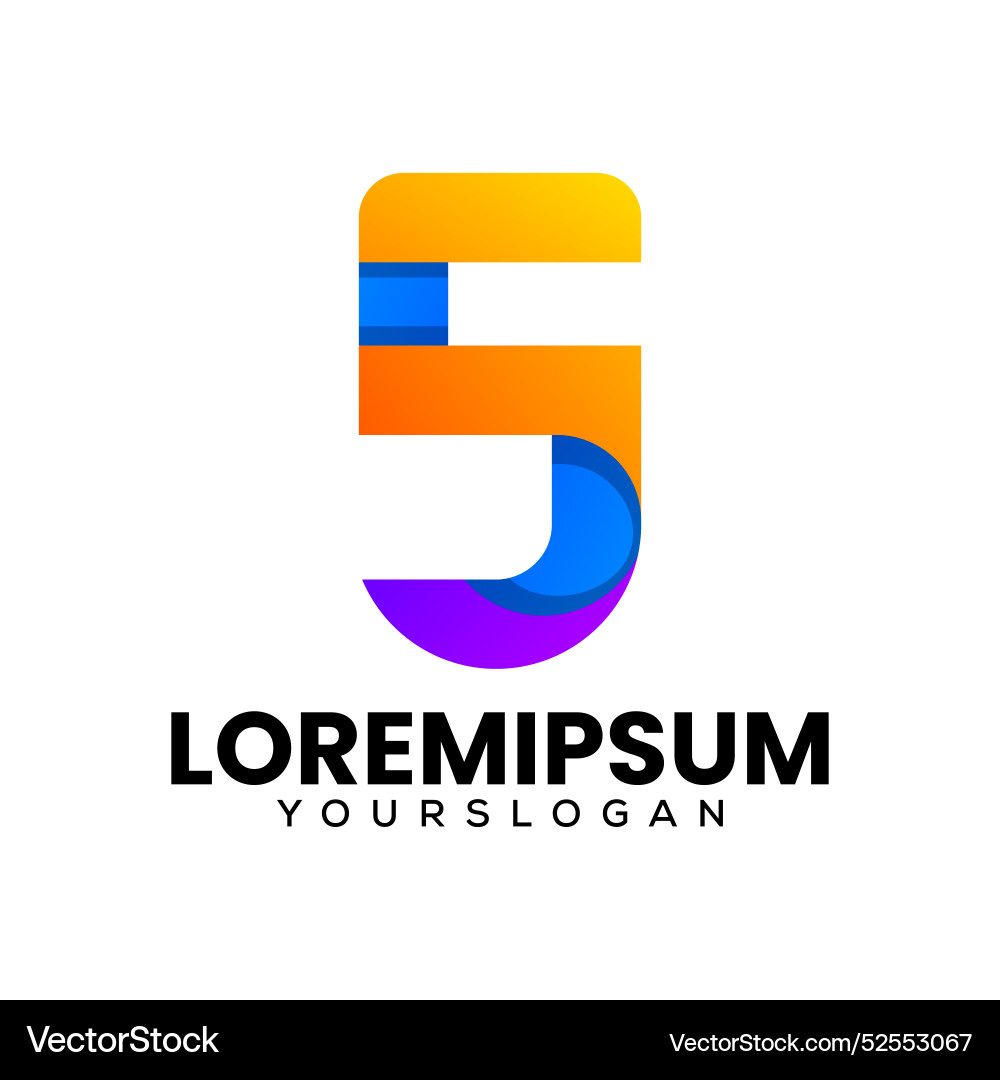 Initials number 5 logo design Royalty Free Vector Image