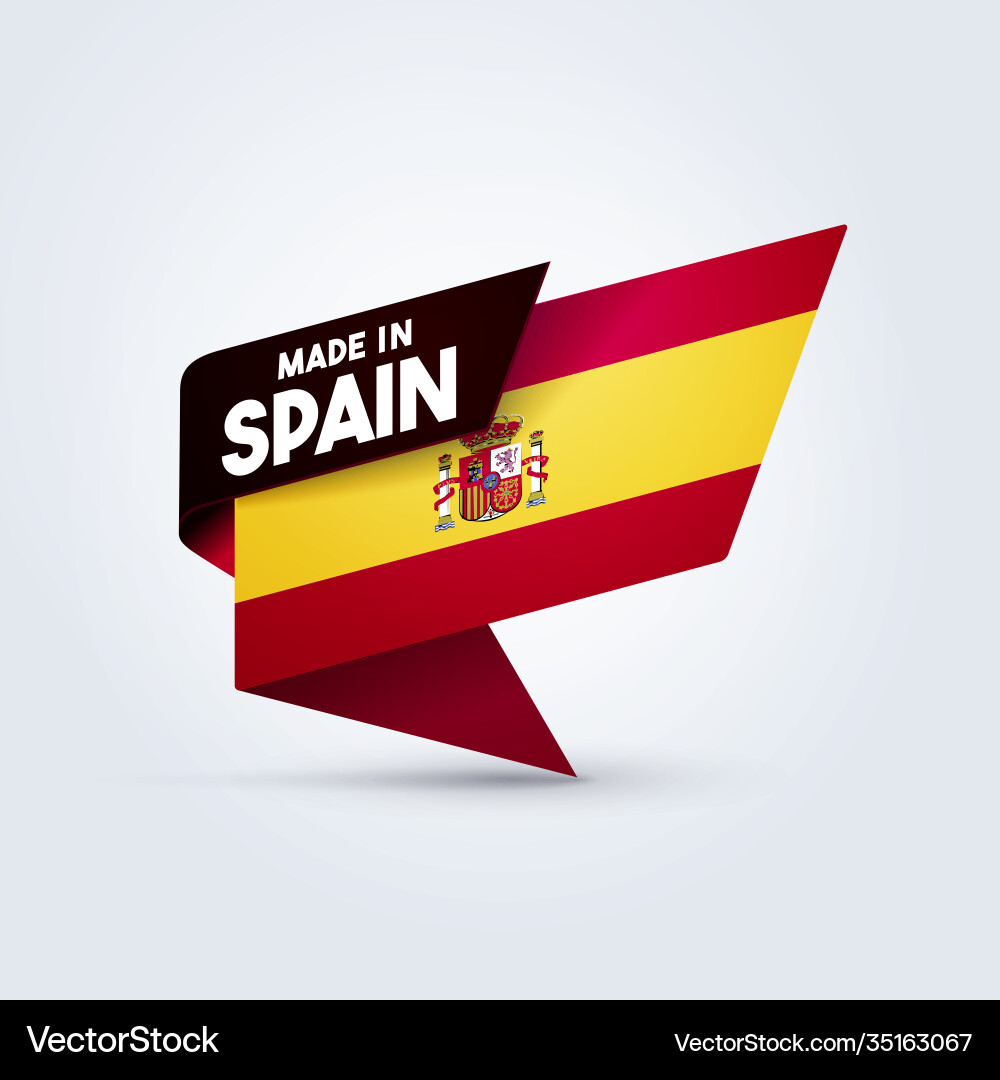 Made in spain flag Royalty Free Vector Image - VectorStock