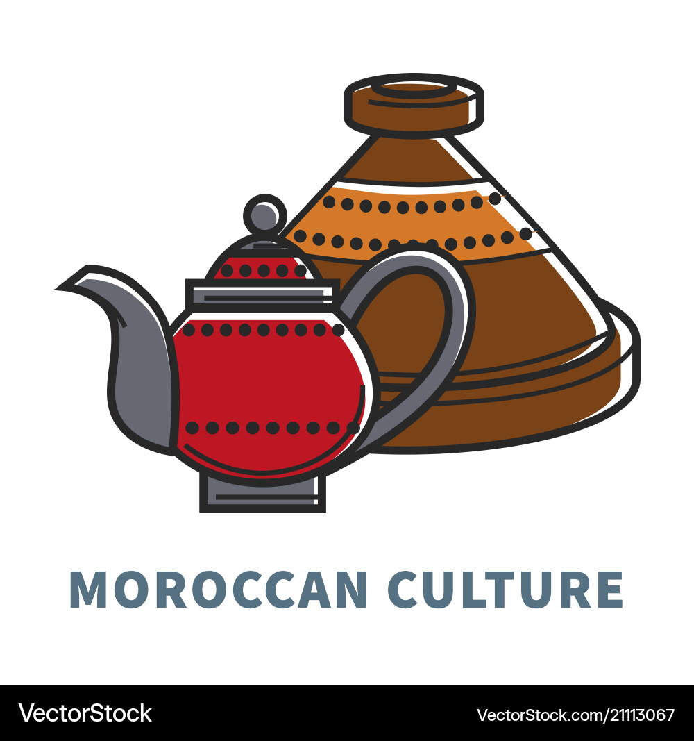 Moroccan culture symbols icon Royalty Free Vector Image
