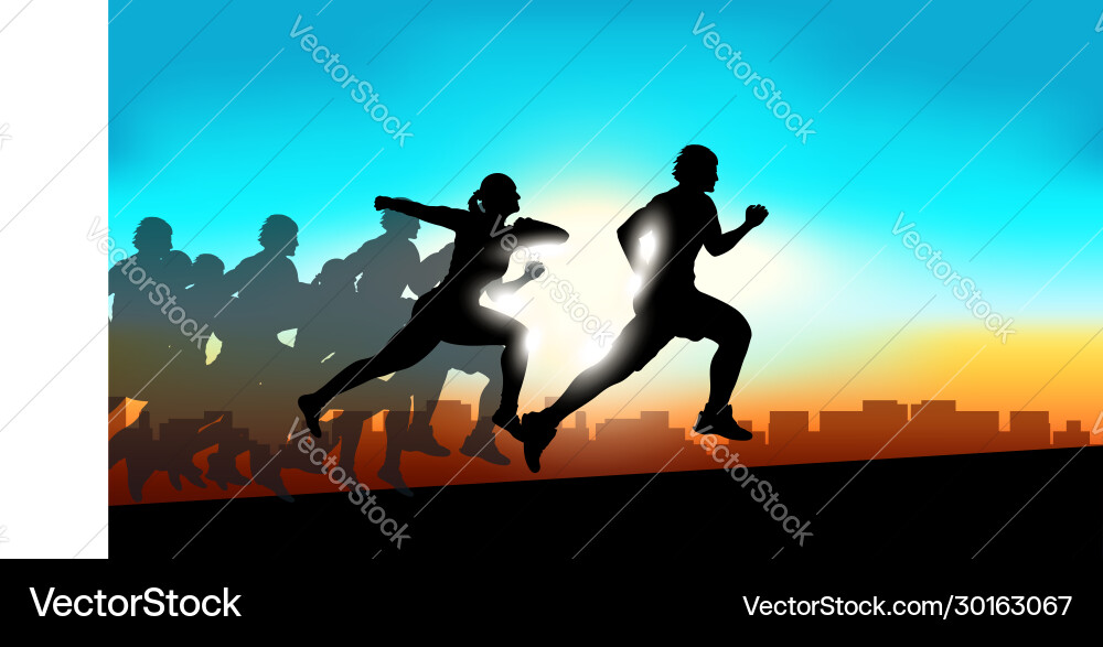 Picture sport runners Royalty Free Vector Image