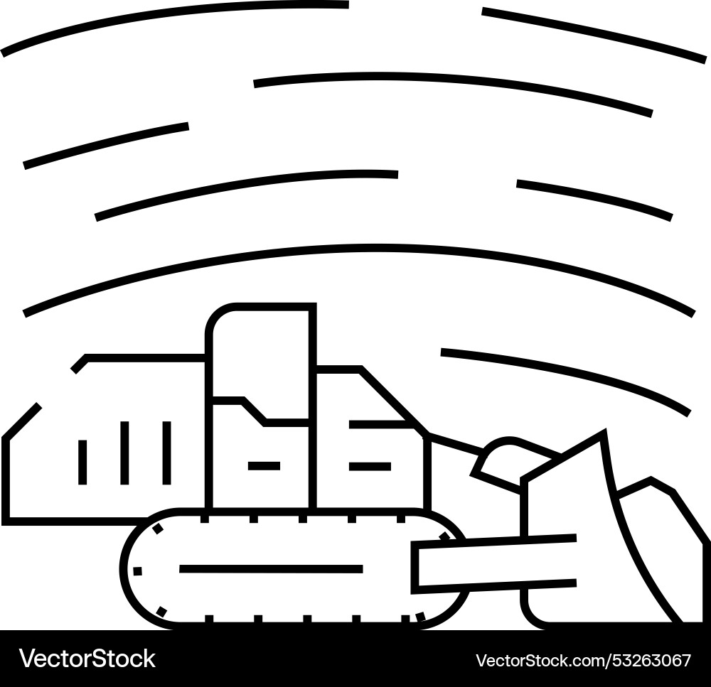Surface mining line icon Royalty Free Vector Image