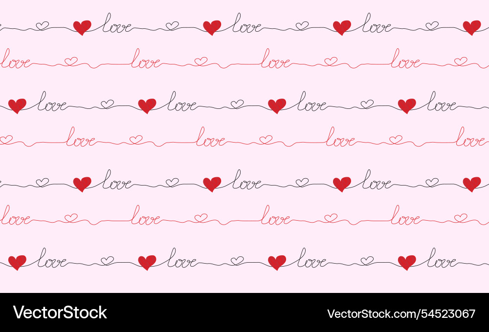 Valentines background love hand lettering Vector Image