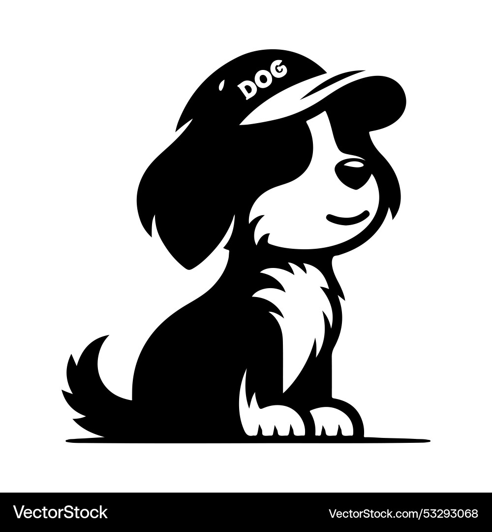 Charlie dog silhouette with white solid Royalty Free Vector