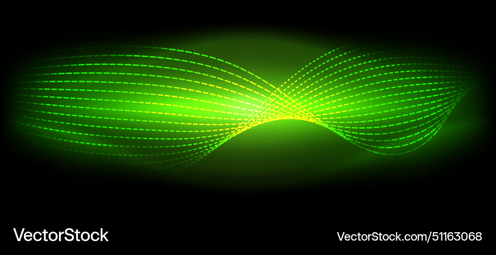 Electric blue liquid wave with green glowing Vector Image