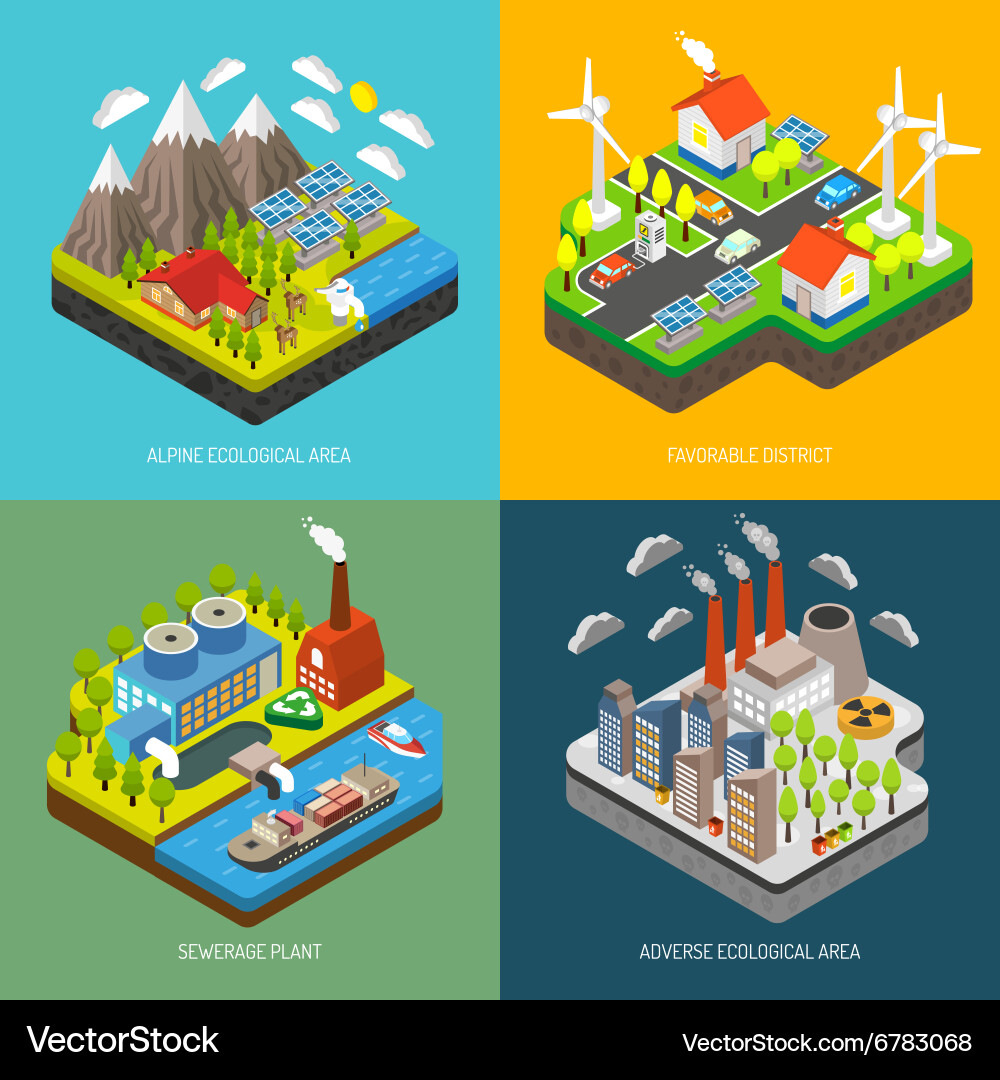 Environment pollution and protection Royalty Free Vector