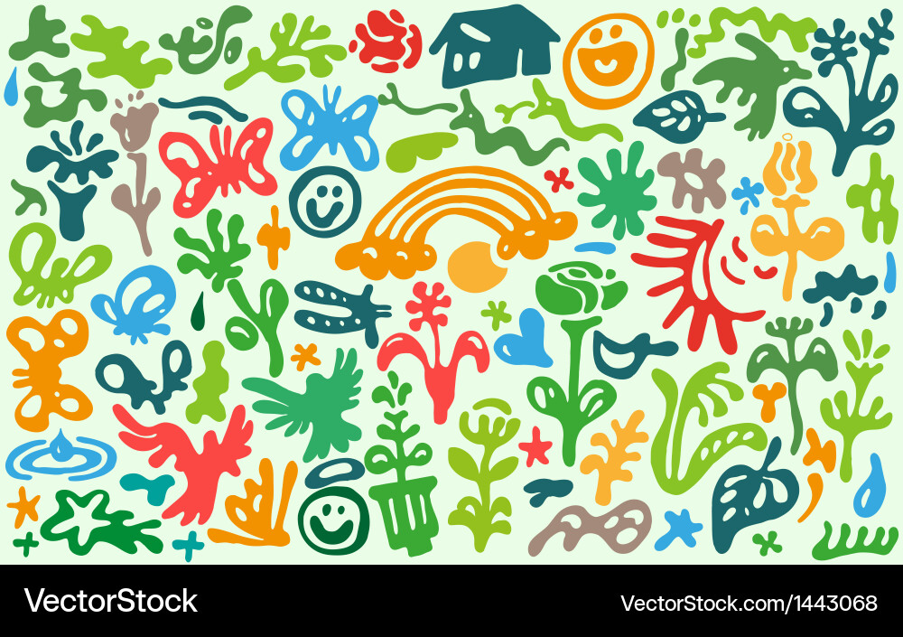 Flowers spring - doodles set Royalty Free Vector Image