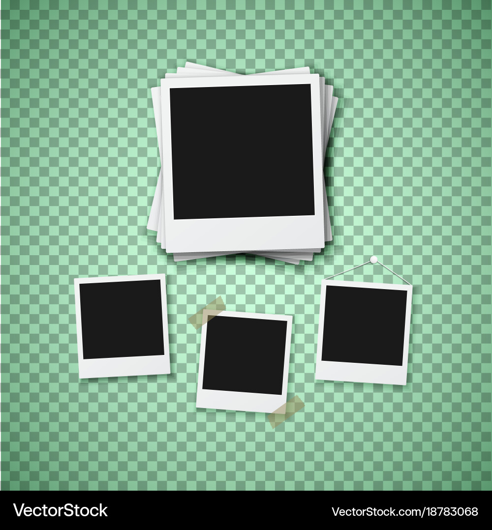 Foto realistische Instant Frame Vorlage Lizenzfreier Vektor