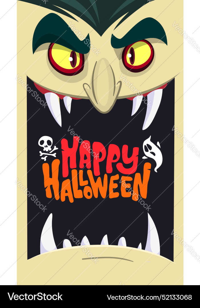 Funny cartoon vampire character design with big Vector Image
