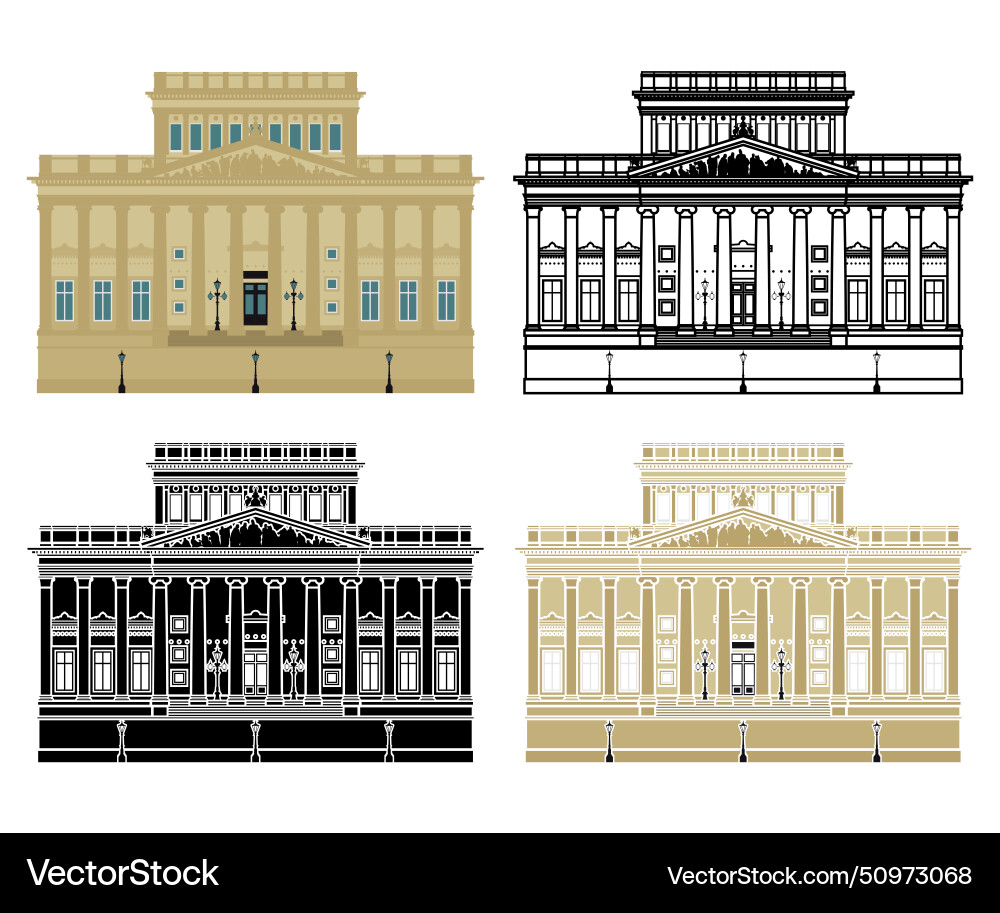 Harris museum in preston uk Royalty Free Vector Image