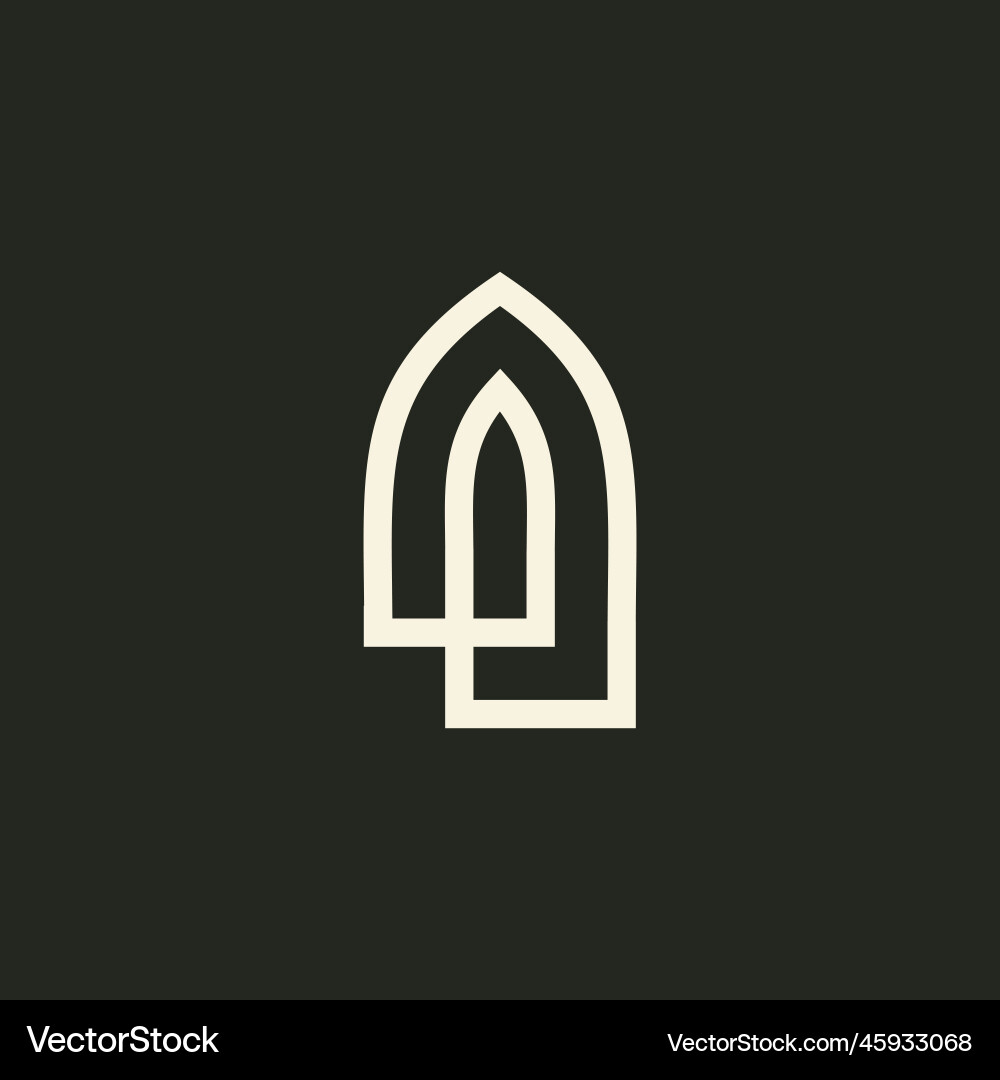 Mihrab niche arch door logo icon Royalty Free Vector Image