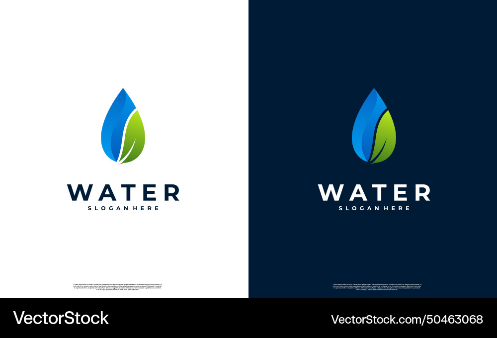 Nature water logo design modern combine Royalty Free Vector