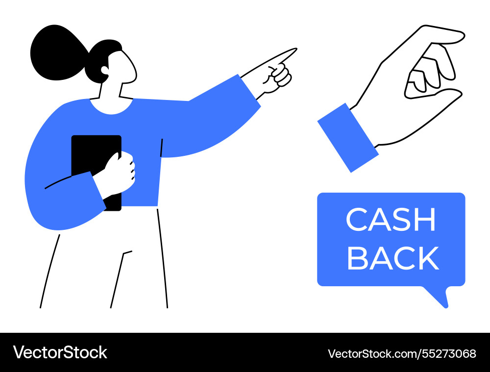 Person pointing forward with hand gesture Vector Image
