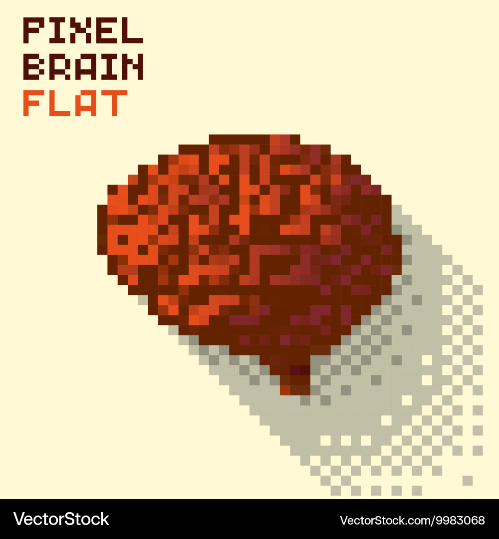 Pixel human brain Royalty Free Vector Image - VectorStock