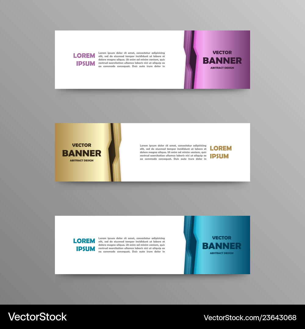 Set color banners abstract design Royalty Free Vector Image