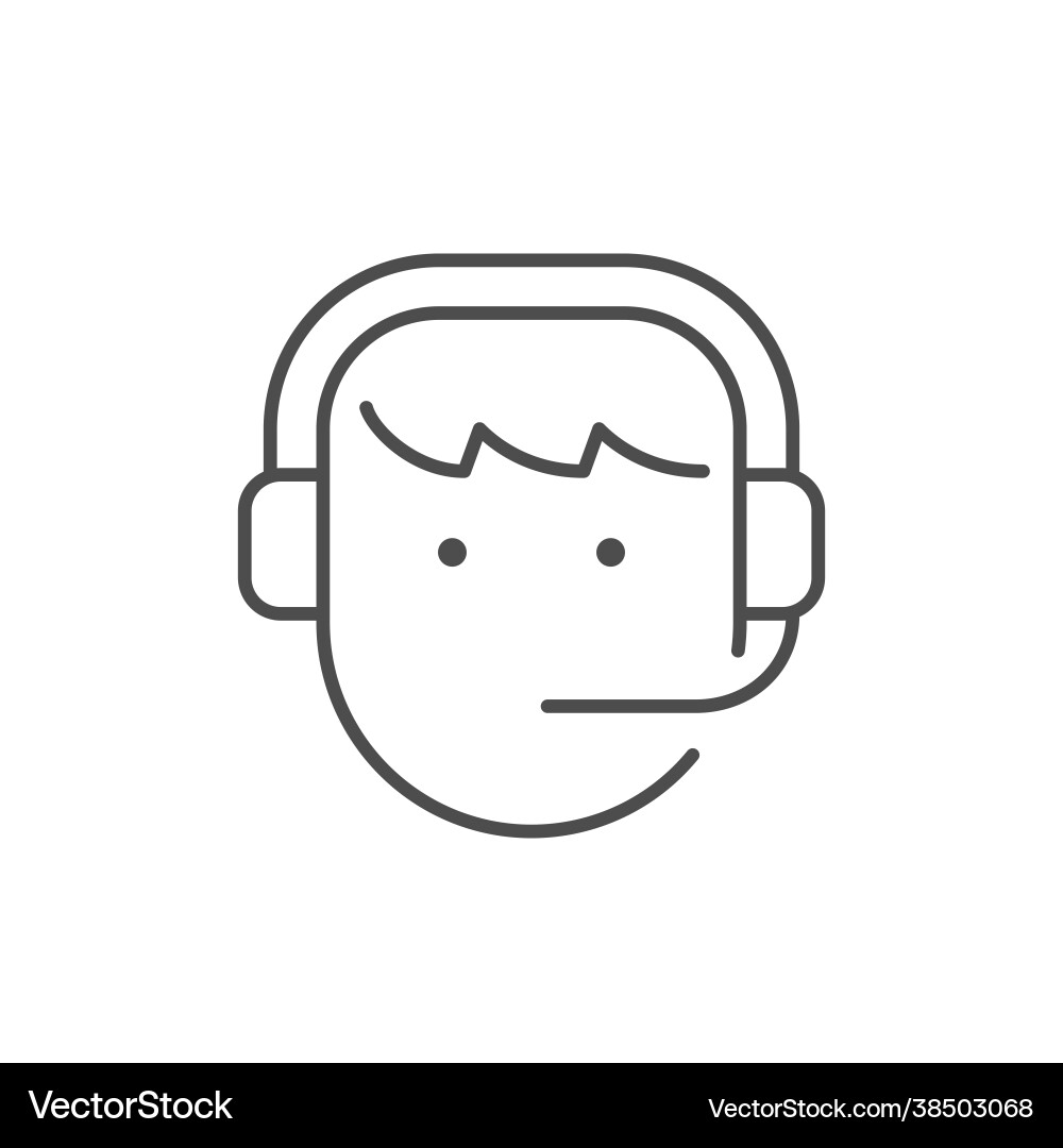 Support service line outline icon Royalty Free Vector Image