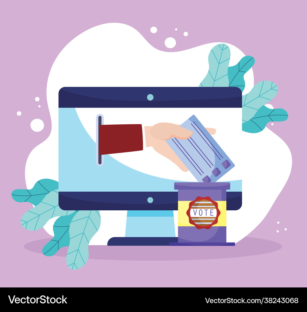 Vote electronic ballot Royalty Free Vector Image