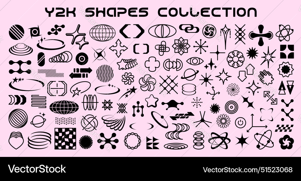 Y2K Retro Shapes & Glow Royalty Free Vector Image