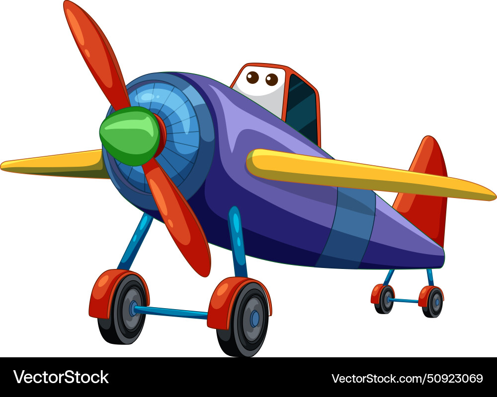 Animated airplane character with bright playful Vector Image