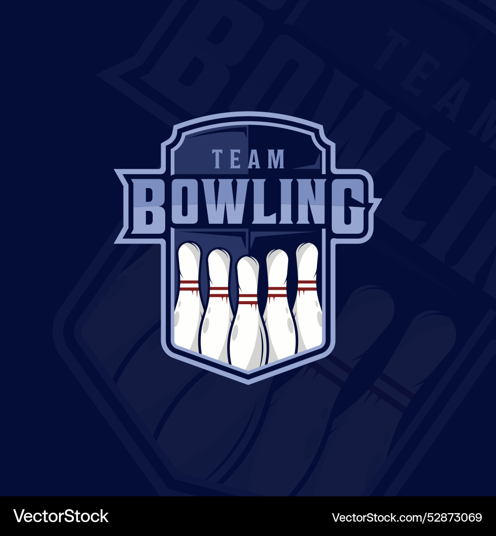 Bowling sport emblem logo template icon graphic Vector Image
