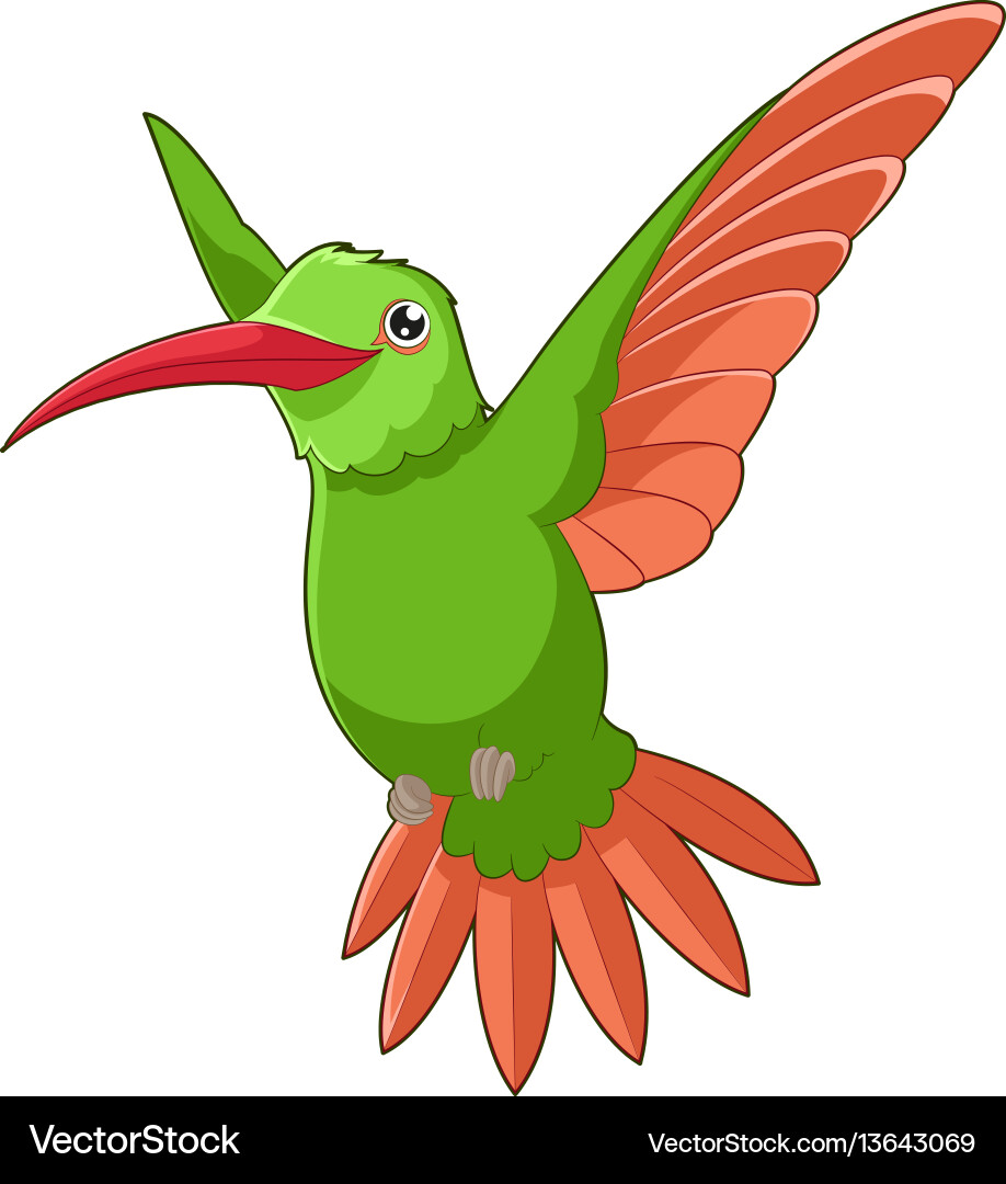 Cartoon smiling hummingbird Royalty Free Vector Image