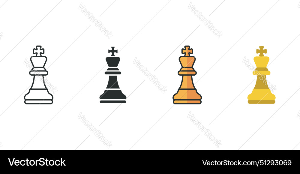 Chess piece icon symbol isolated on white Vector Image